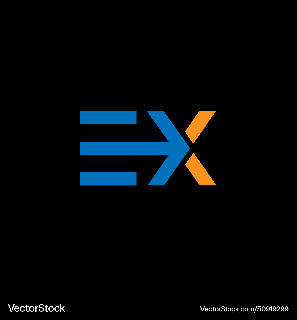 Initial letter ex logo monogram Royalty Free Vector Image