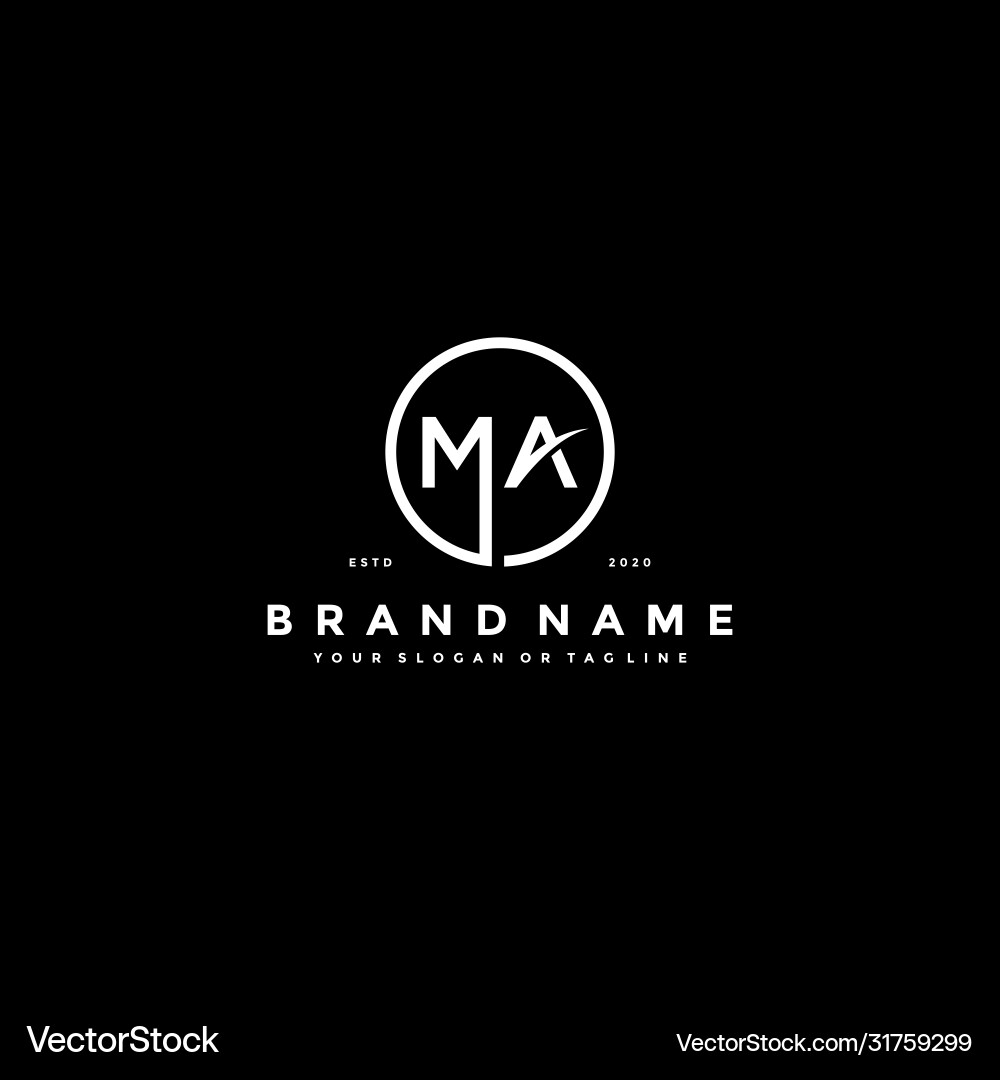 Letter ma logo design Royalty Free Vector Image