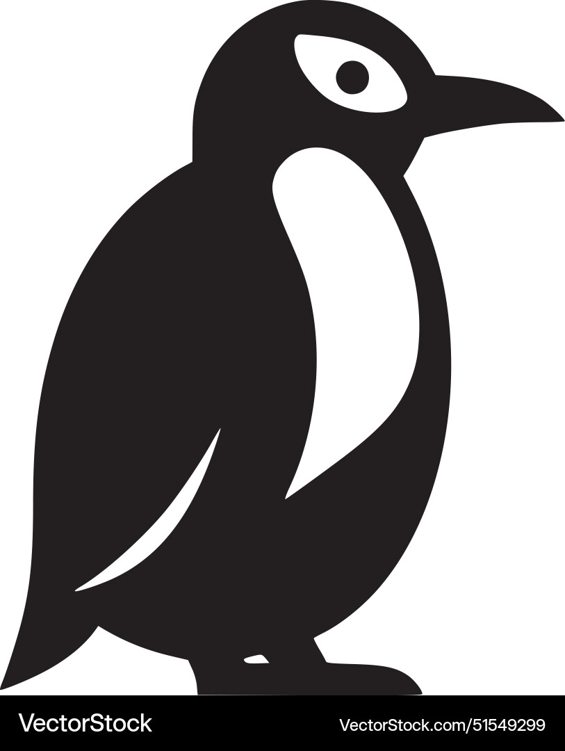 Penguin - black and white Royalty Free Vector Image