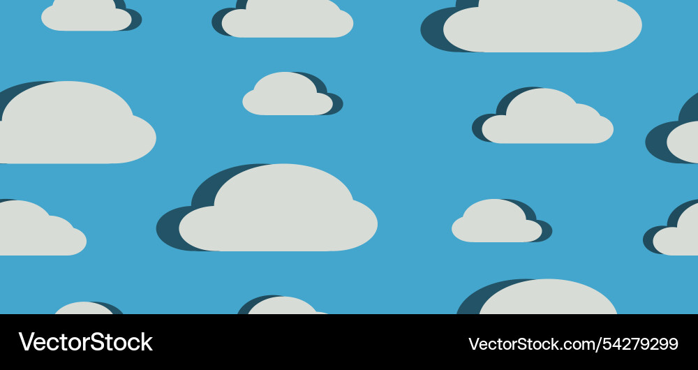 Seamless horizontal background of sky and clouds Vector Image