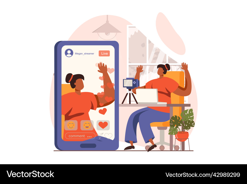 Video streaming web concept in flat design Vector Image