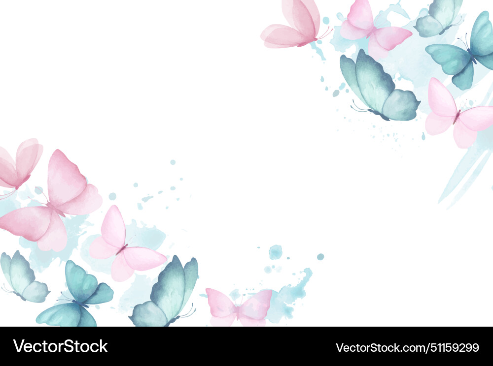 Watercolor rectangular frame Royalty Free Vector Image