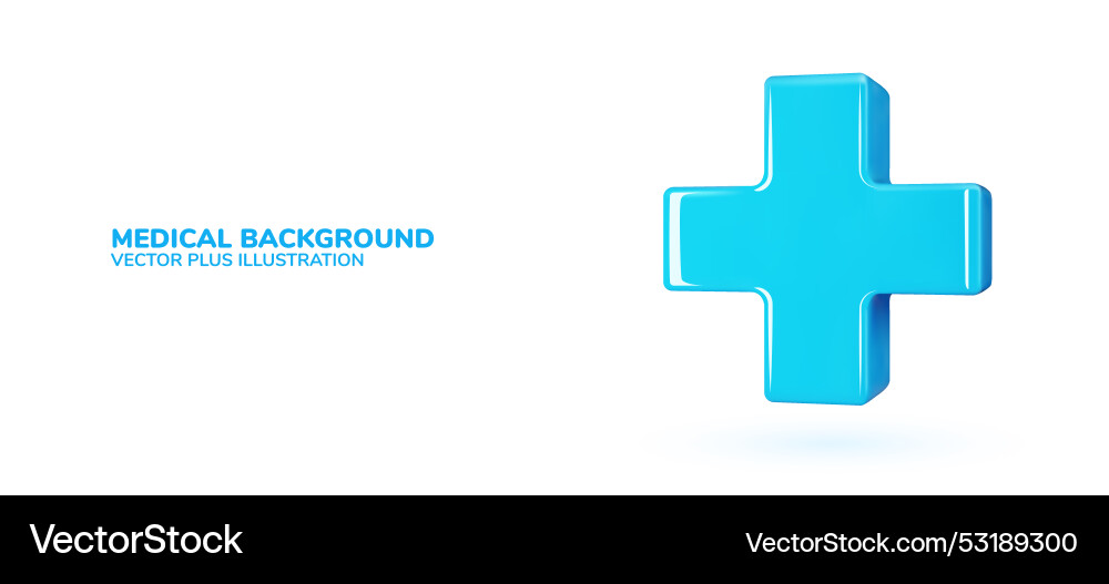 3d blue plus sign Royalty Free Vector Image - VectorStock