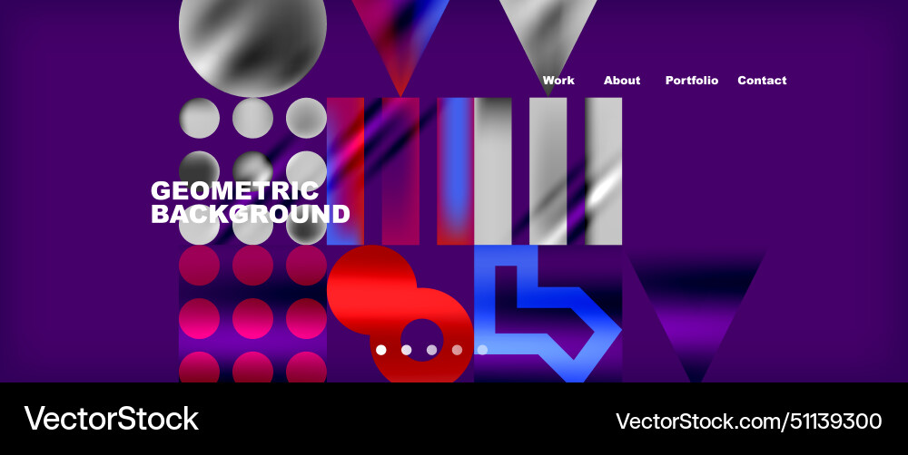 A purple background with geometric shapes Vector Image