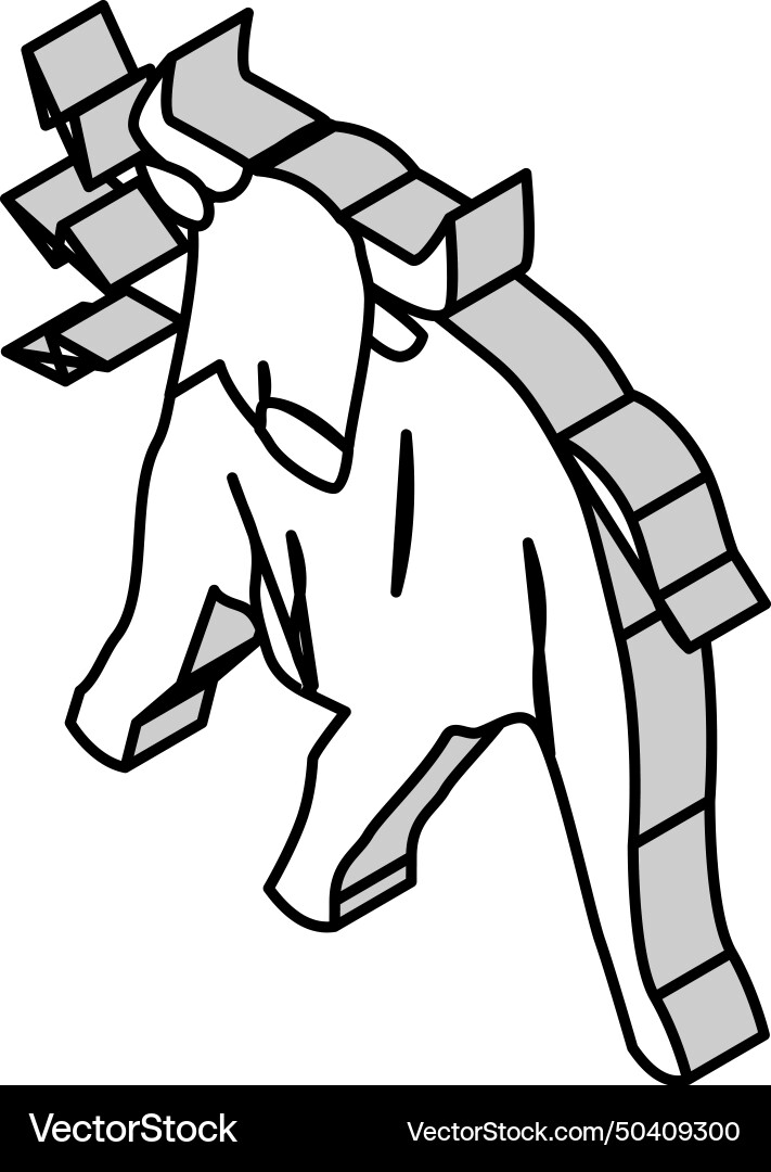 Angry bull animal isometric icon Royalty Free Vector Image