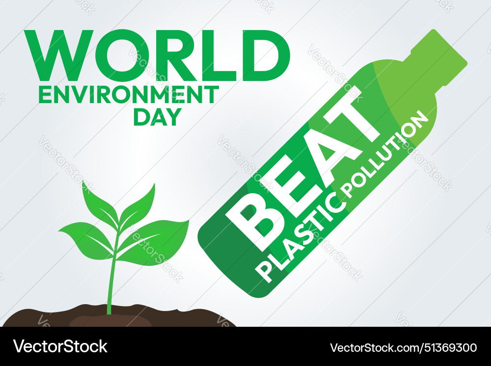 Beat plastic pollution world environment day Vector Image