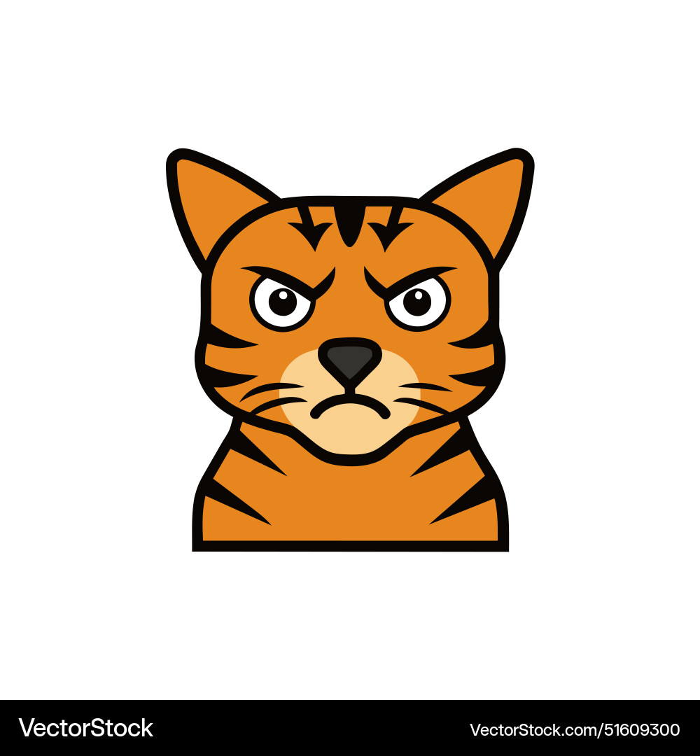 Bengal cat angry icon Royalty Free Vector Image
