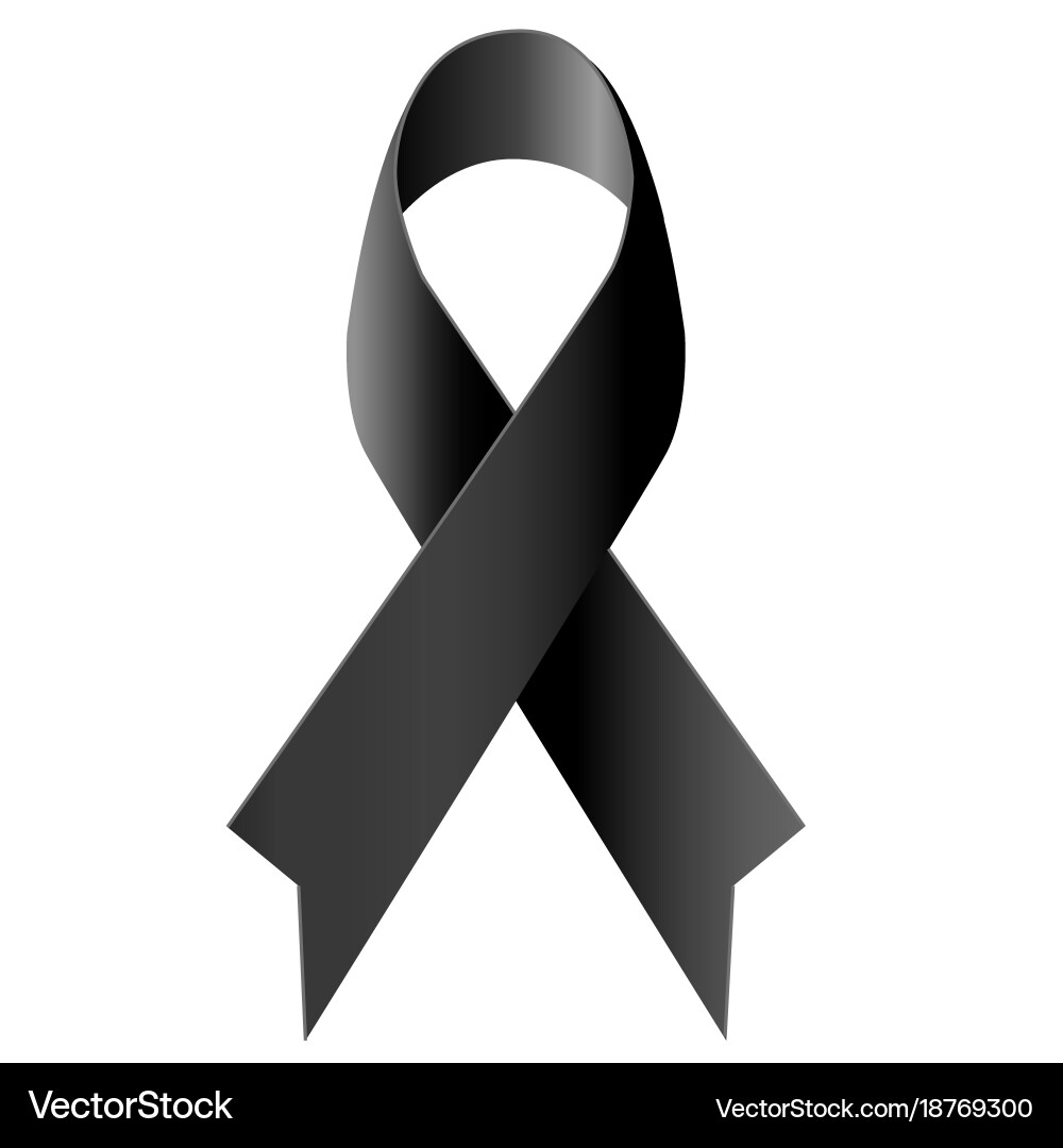 Black ribbon mourning symbol isolated Royalty Free Vector
