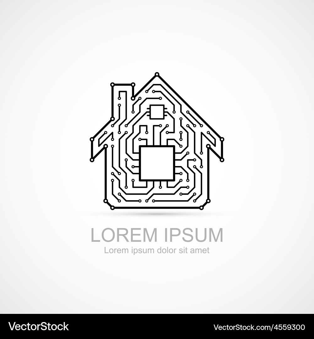 Circuit board house icon Royalty Free Vector Image