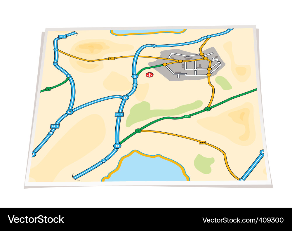 Stadtplan Lizenzfreies Vektorbild - VectorStock
