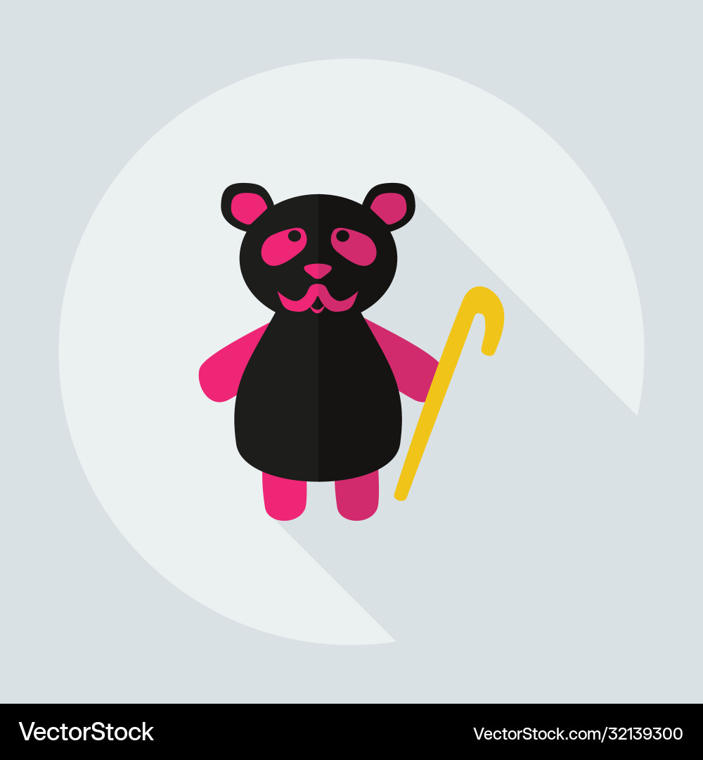 Flat modern design with shadow icons panda old man
