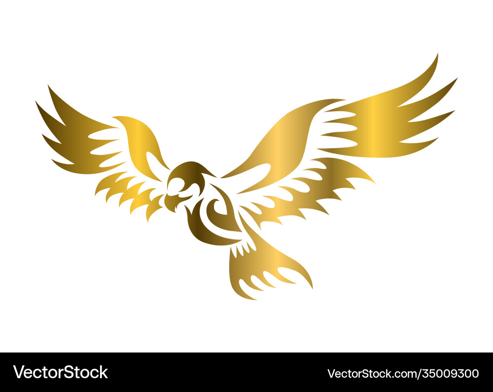 Golden Hawk Logo - Flight & Freedom Royalty Free Vector