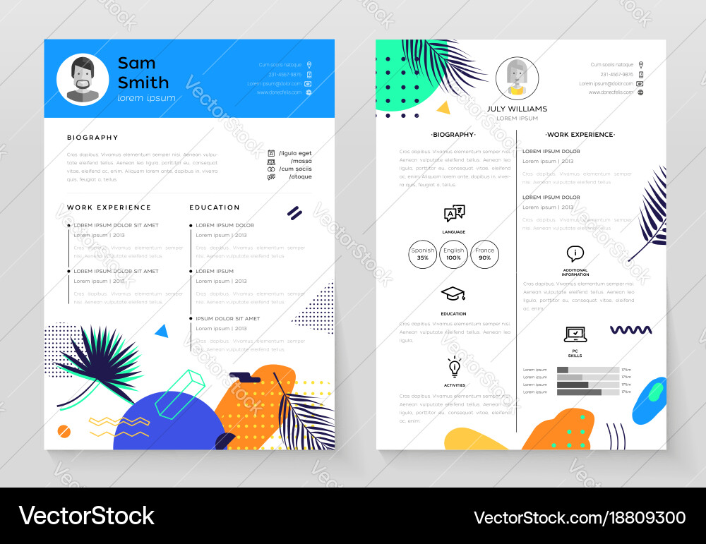Personal cv- set of modern template Royalty Free Vector