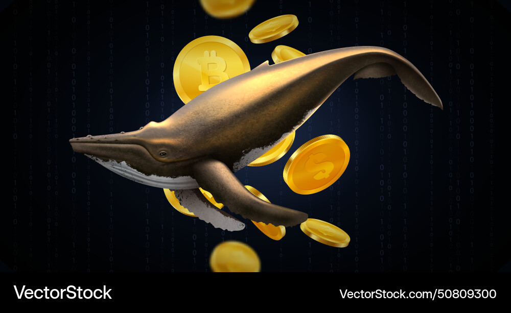 Whale trading realistic background Royalty Free Vector Image