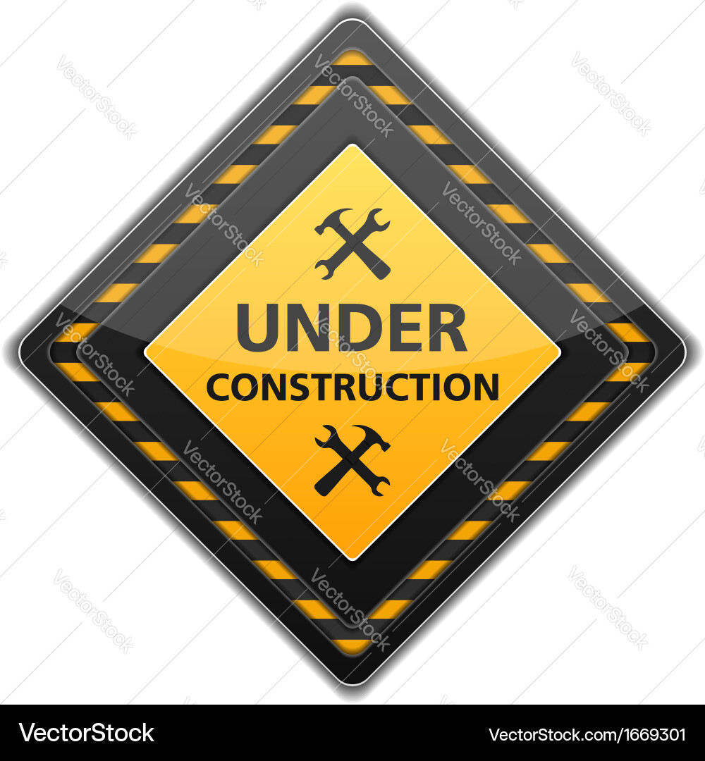 Construction Warning Sign Royalty Free Vector Image