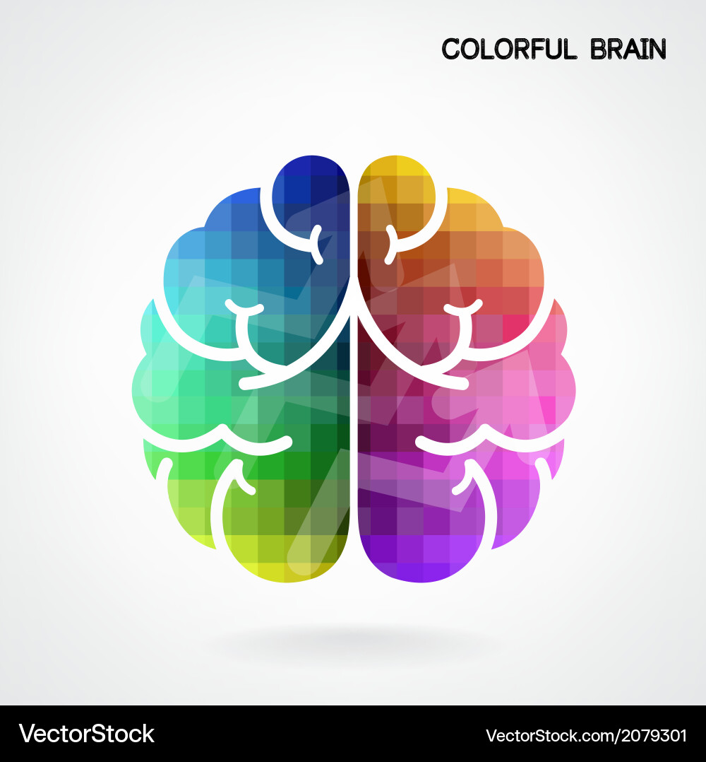 Creative colorful left brain and right idea Vector Image
