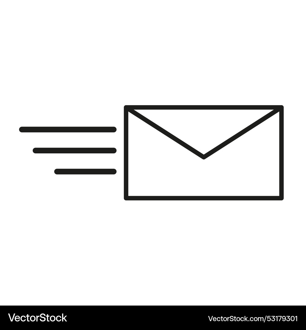 Icon sent mail envelope dispatch symbol Royalty Free Vector