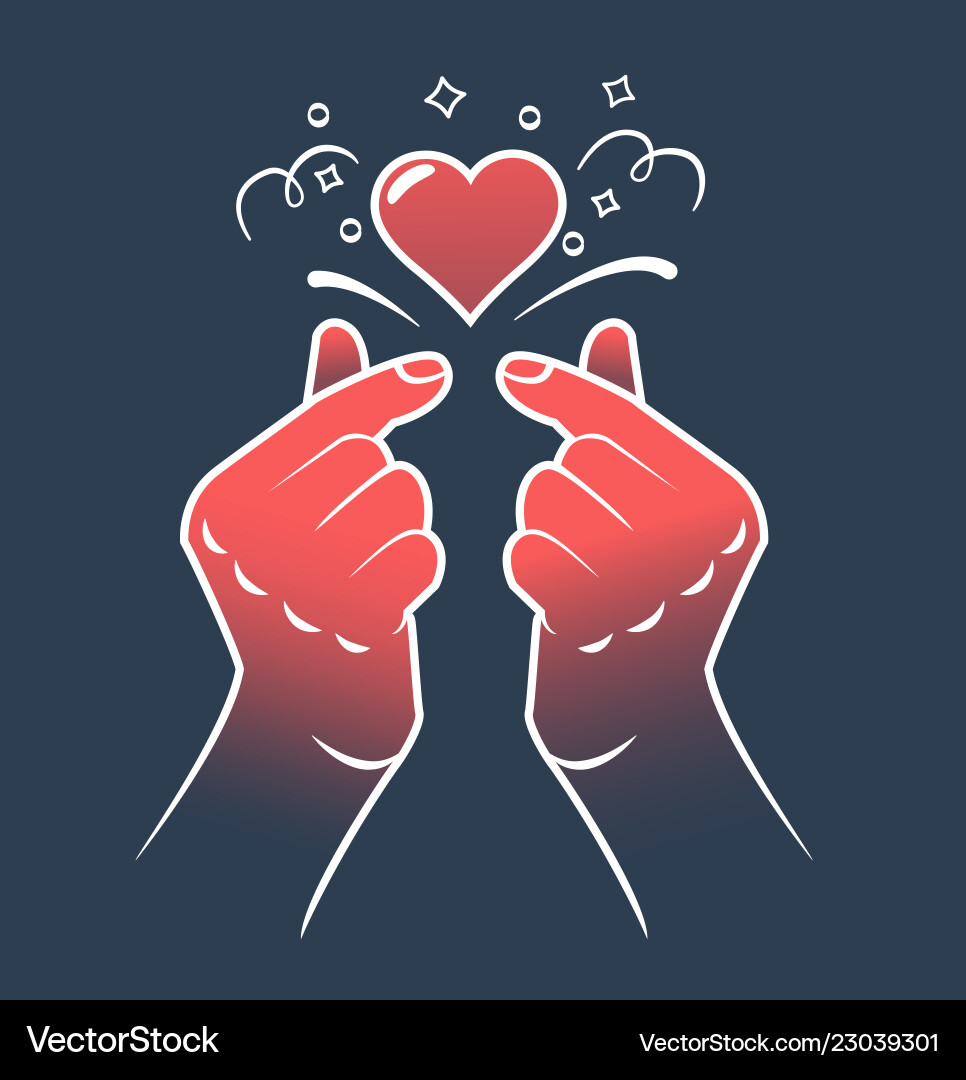 Korean Heart Gesture - Love Symbol Royalty Free Vector Image