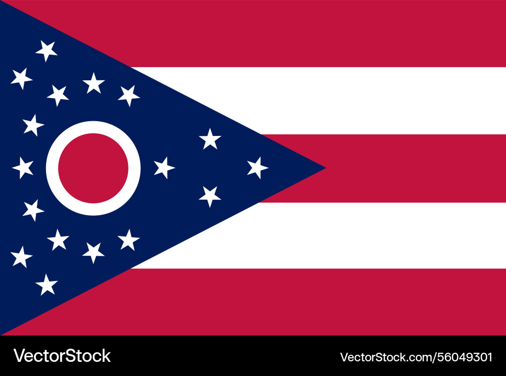 Ohio state flag Royalty Free Vector Image - VectorStock
