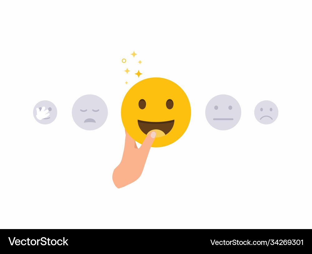 Rating satisfaction feedback in form emotions Vector Image