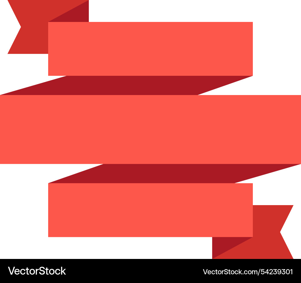 Red ribbon banner waving creating a sense Vector Image