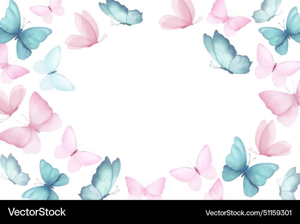 Watercolor rectangular frame Royalty Free Vector Image