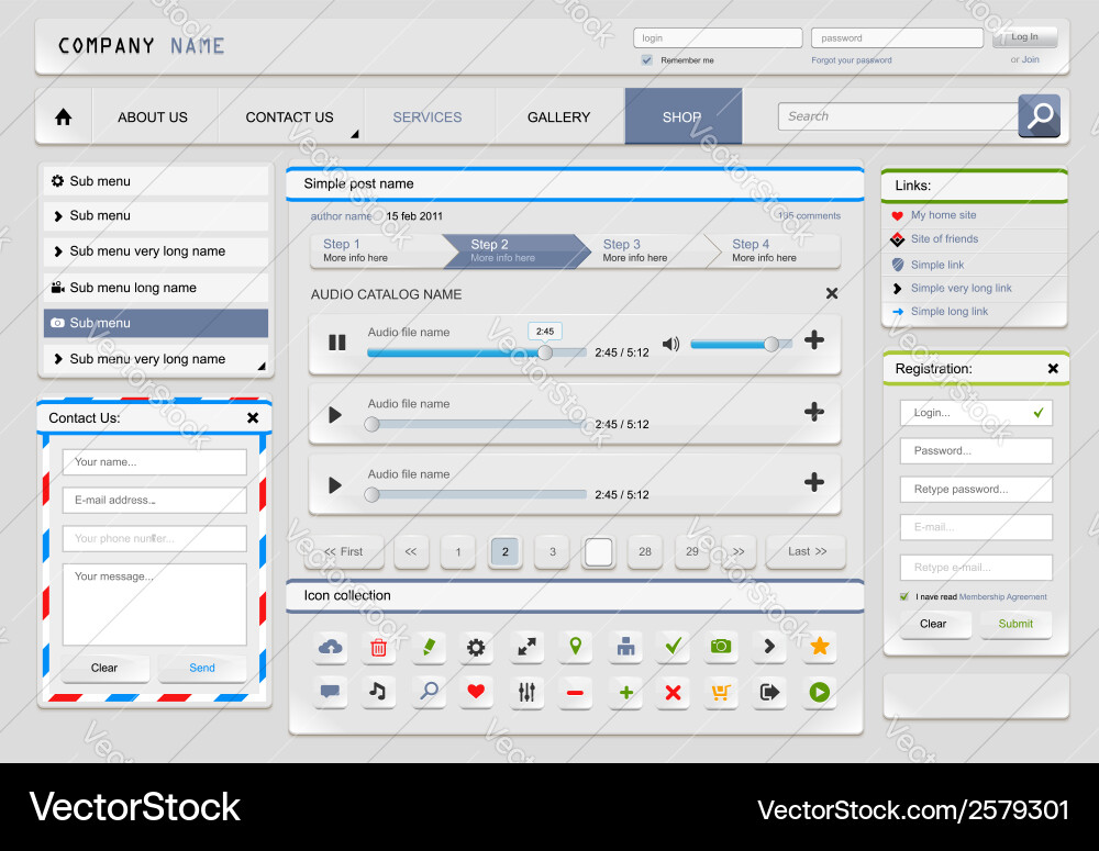 Web design elements set5 Royalty Free Vector Image
