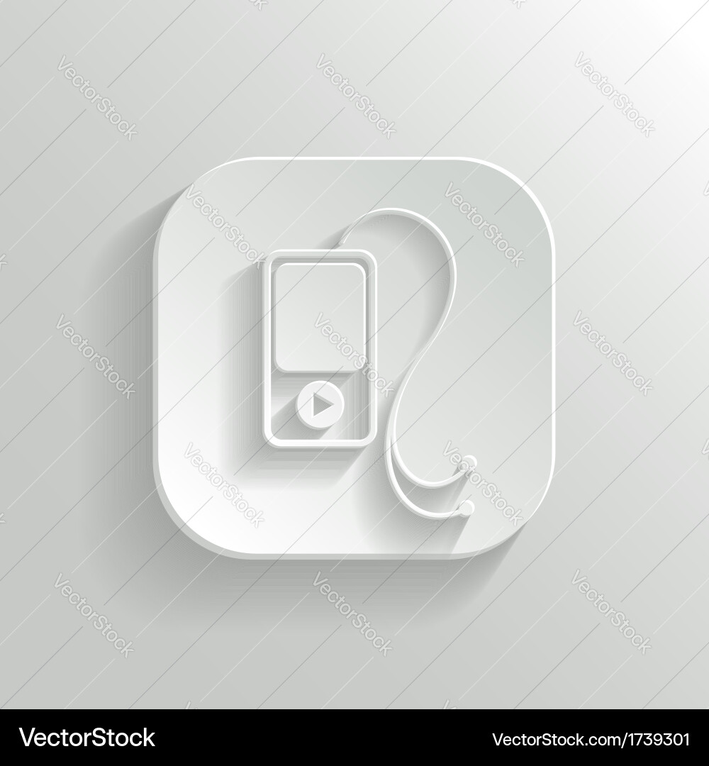 White MP3 Player Button Icon Royalty Free Vector Image