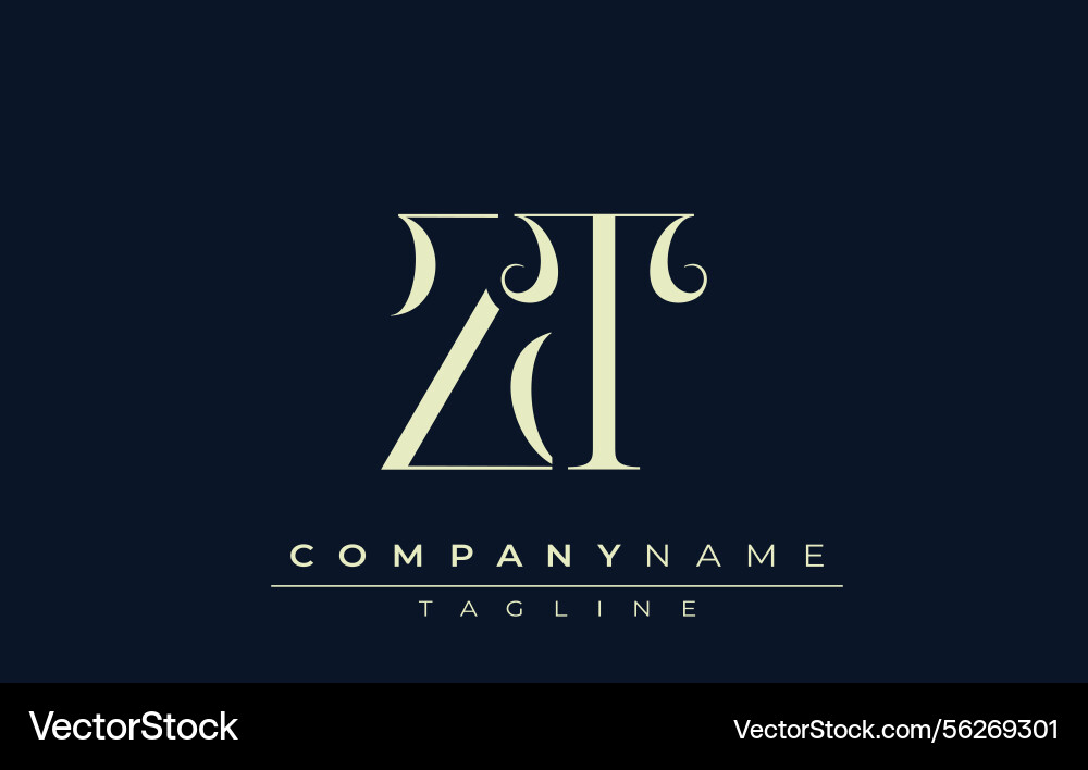 Zt abstract logo Royalty Free Vector Image - VectorStock