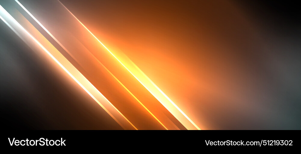 Amber beam illuminates dark sky creating Vector Image