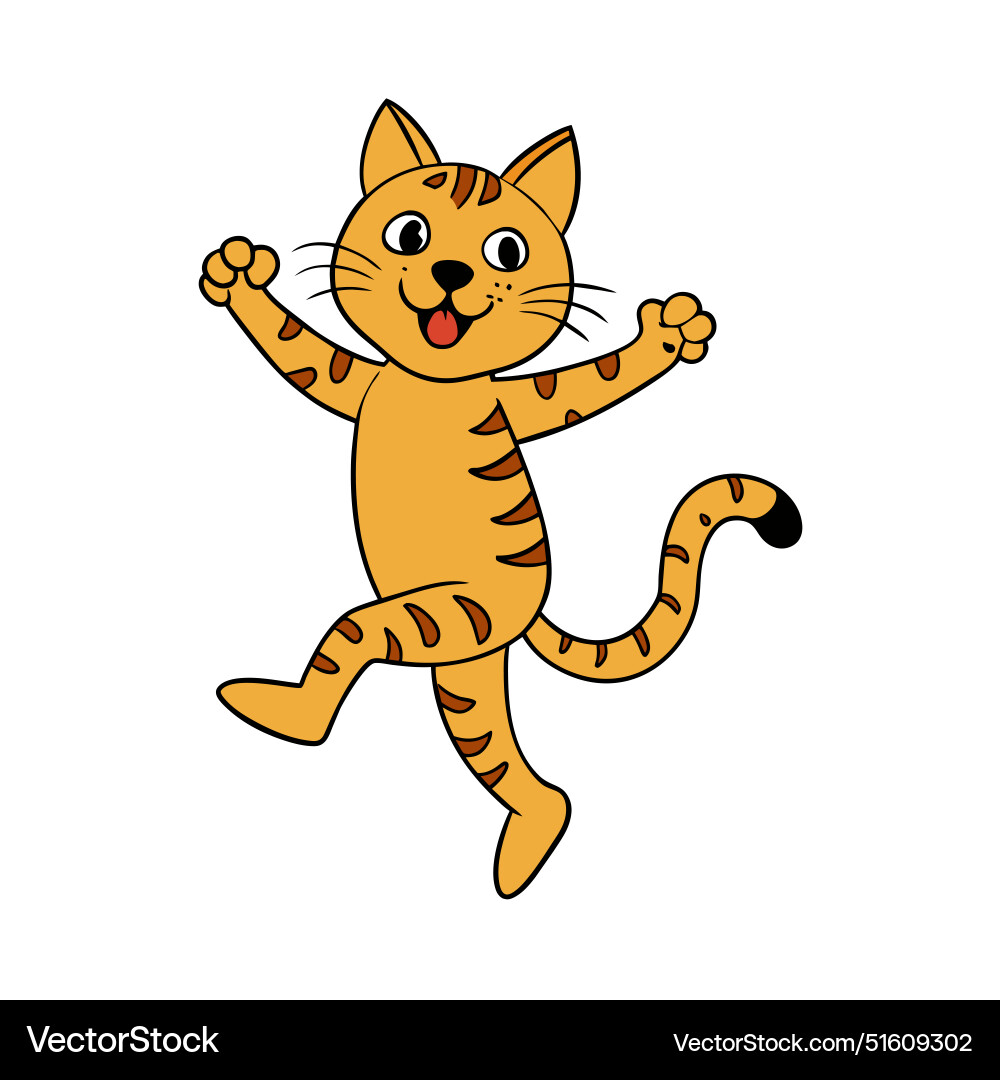 Bengal cat dancing icon Royalty Free Vector Image
