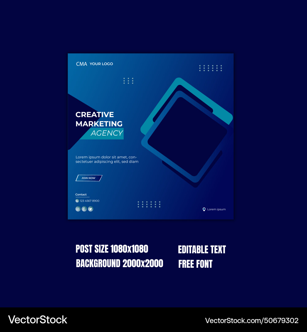 Creative marketing agency post Royalty Free Vector Image