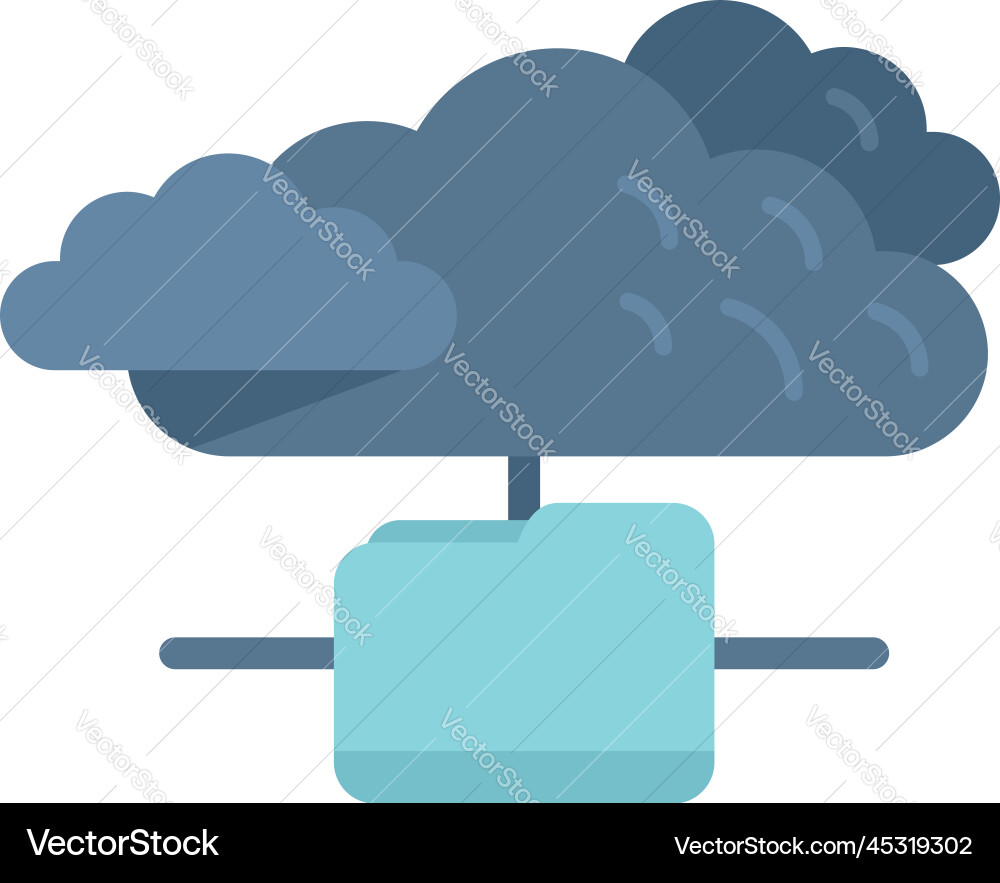 Database cloud icon flat platform system Vector Image