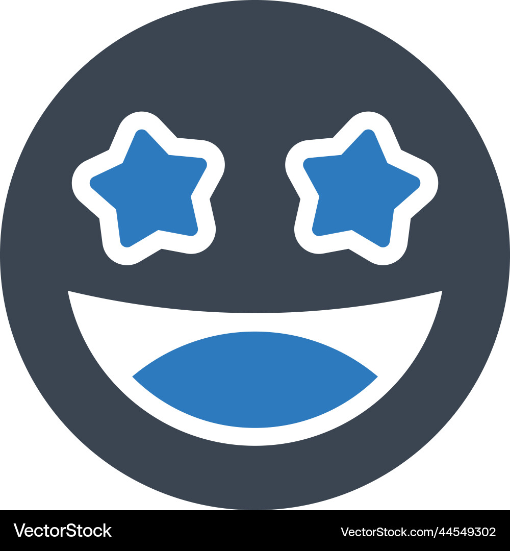 Excited face emoji icon Royalty Free Vector Image