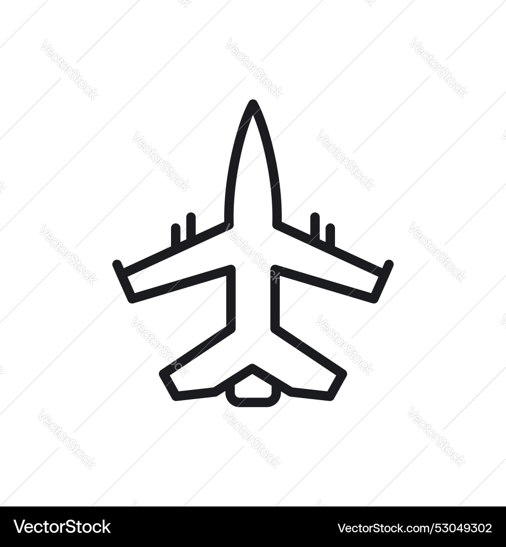 Fighter jet icon isolated on white background Vector Image