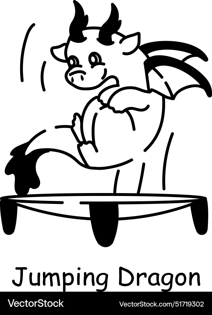 Jumping dragon Royalty Free Vector Image - VectorStock