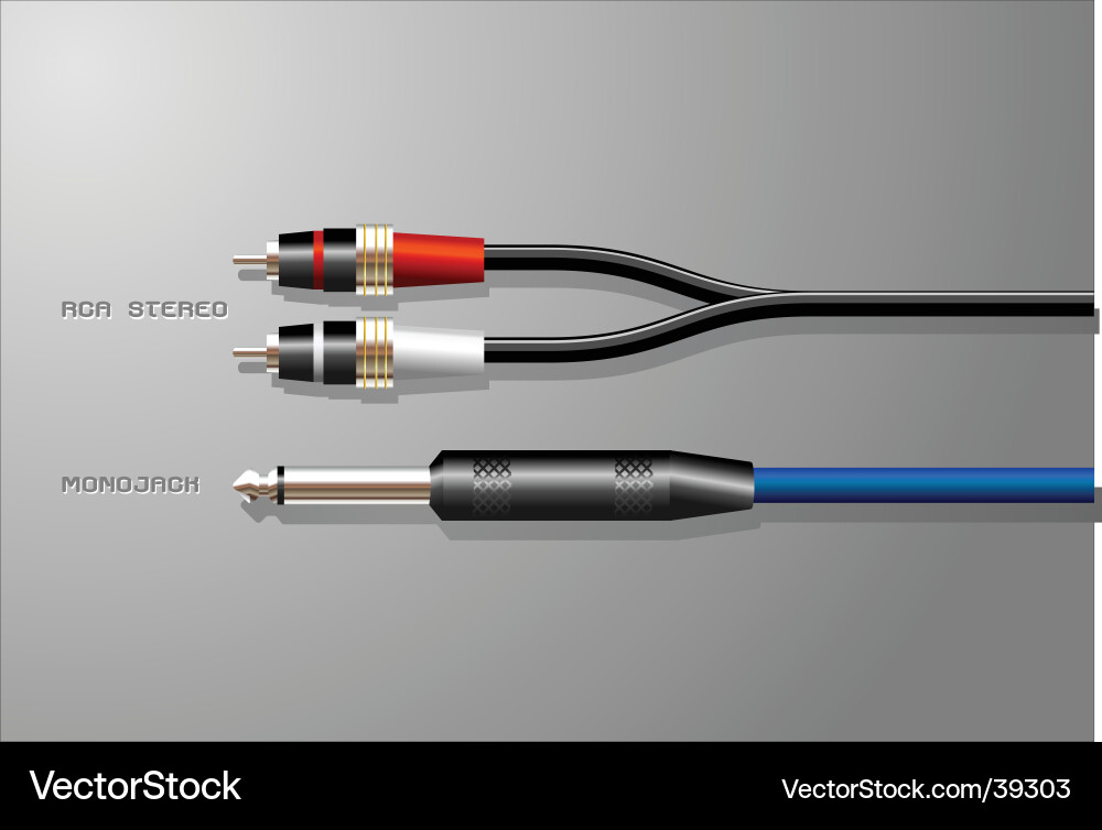 Audio Cables and Connectors Royalty Free Vector Image