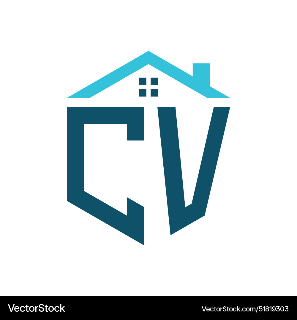 Cv house logo design template letter Royalty Free Vector