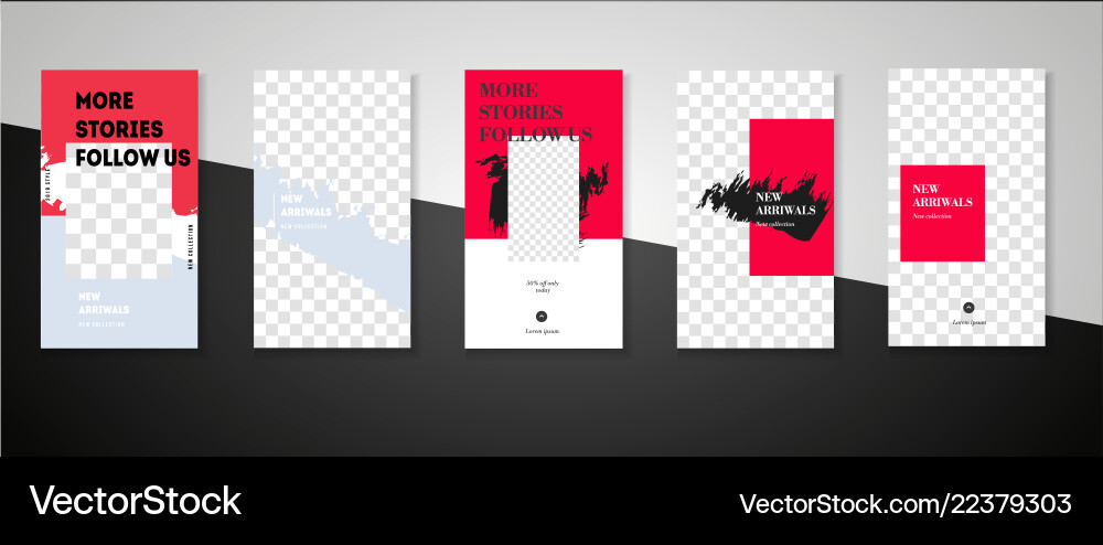 Editable social media stories for phone Royalty Free Vector