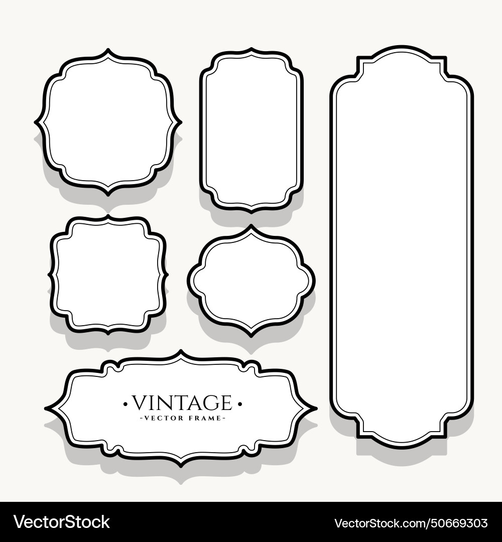 Empty vintage labels set of six Royalty Free Vector Image