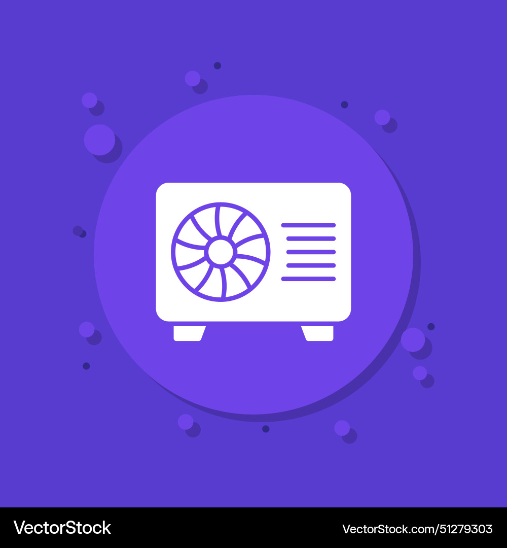 Heat pump icon pictogram Royalty Free Vector Image