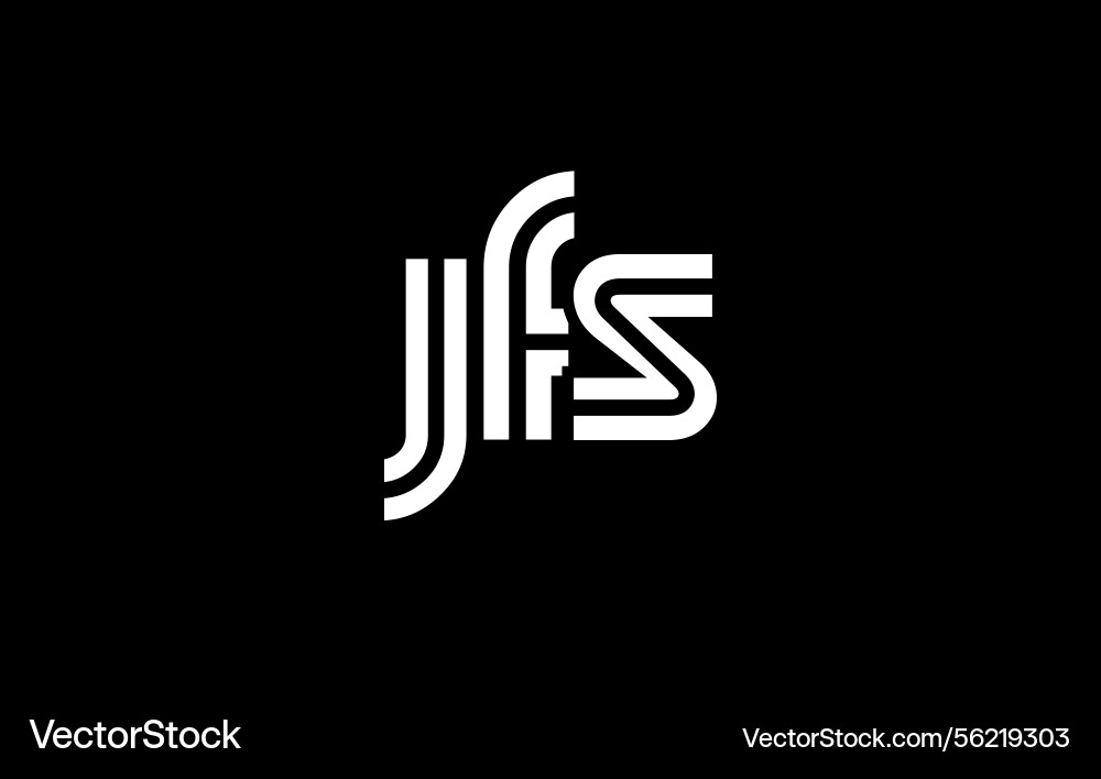 Jfs creative unique modern letter logo design Vector Image