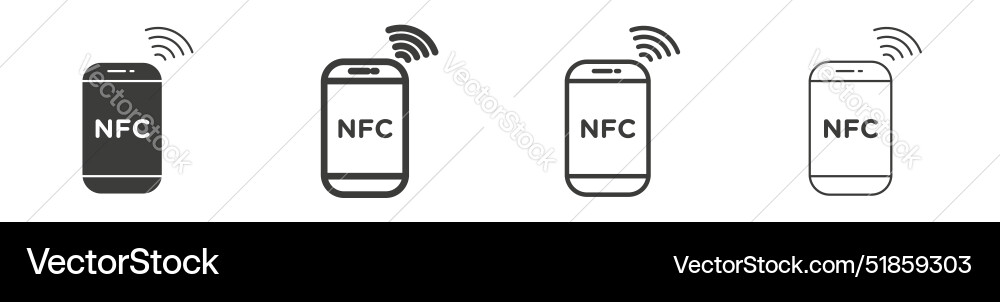 Nfc payment and communication icons smartphone Vector Image