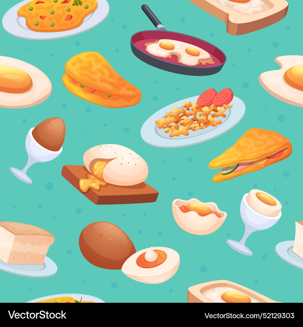 Pattern eggs seamless cartoon background Vector Image