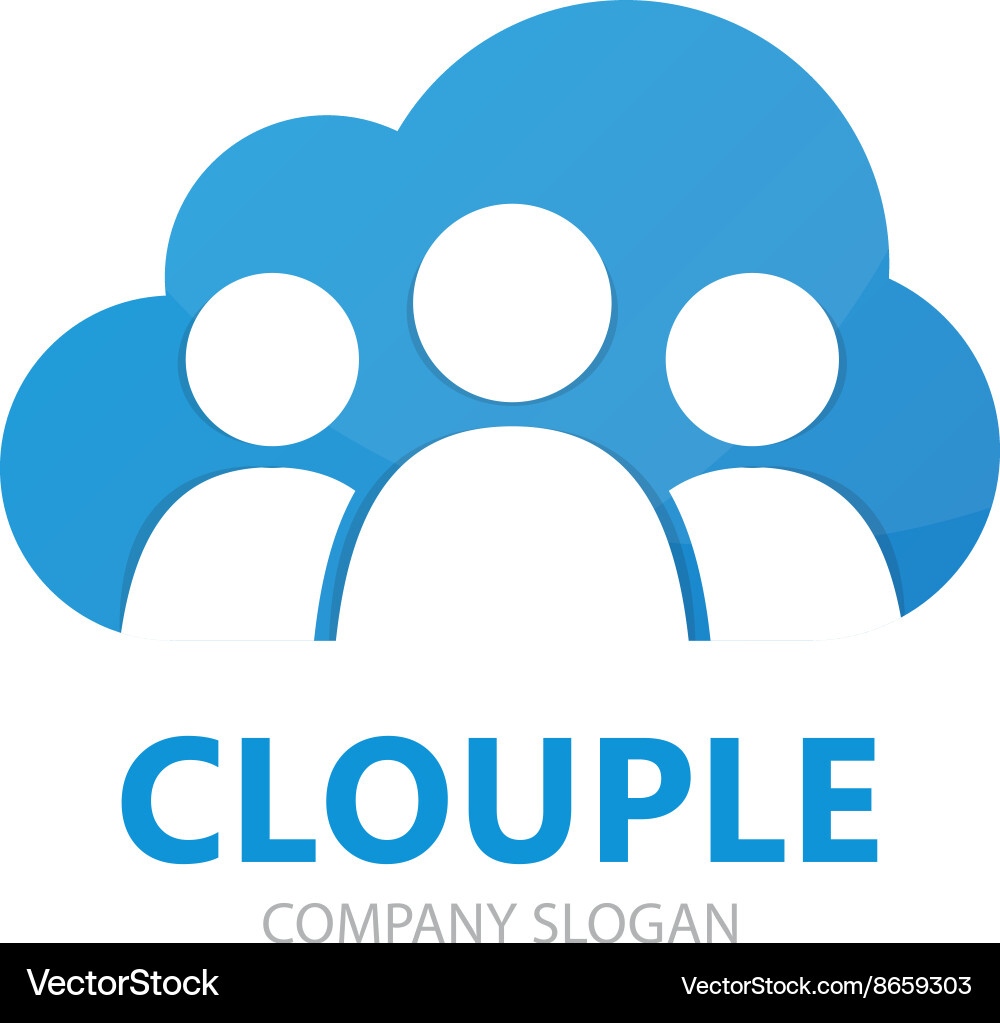People & Cloud Logo Concept Royalty Free Vector Image