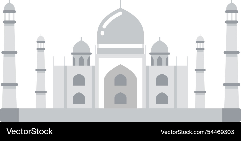 Taj mahal color icon indian ancient architecture Vector Image
