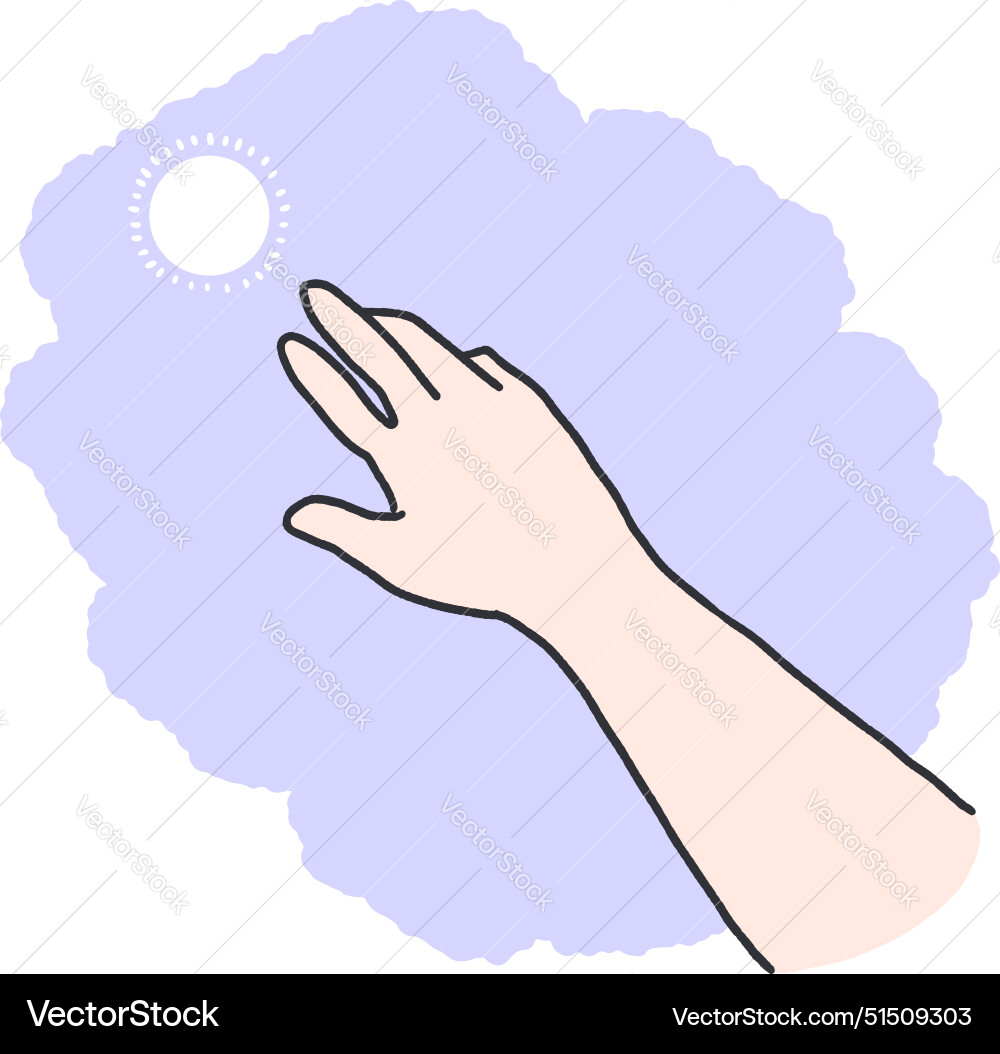 Touching the horizon grasping light Royalty Free Vector
