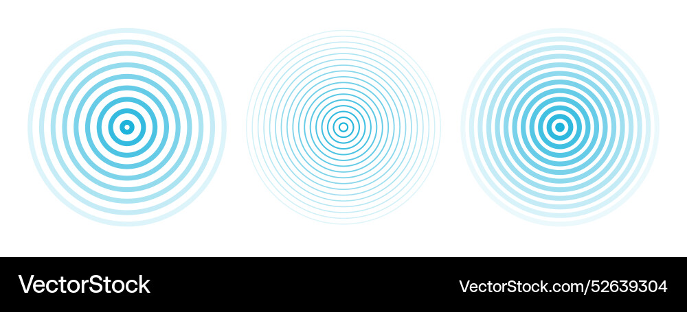 Concentric ripple circles set seismic earthquake Vector Image