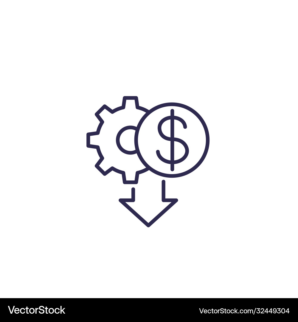 Cost reduction icon line design Royalty Free Vector Image
