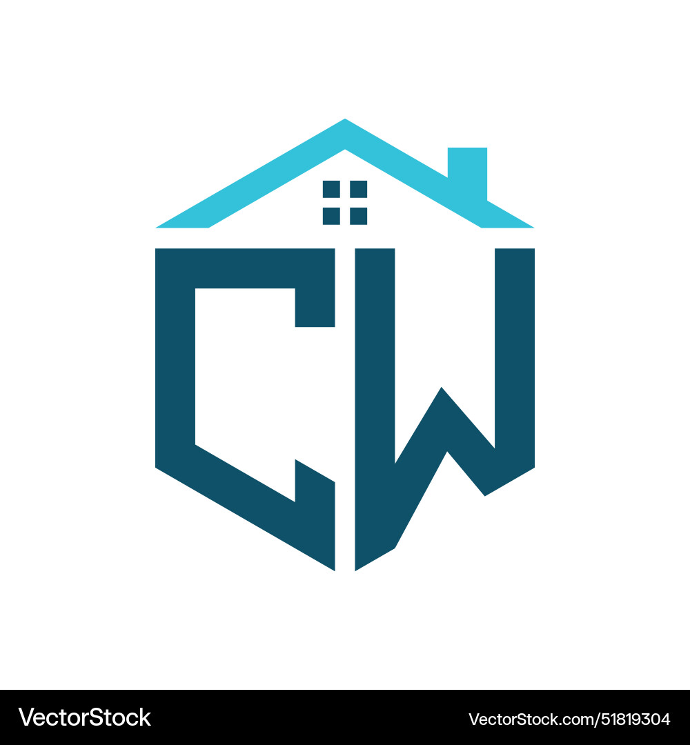 Cw house logo design template letter Royalty Free Vector